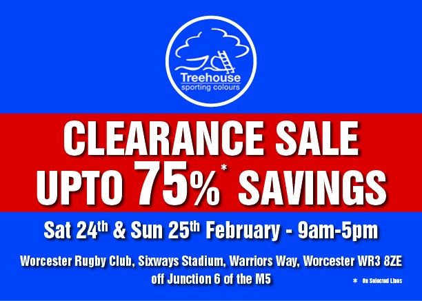 February Clearance Sale at the Sixways Stadium – Treehouse Sporting Colours