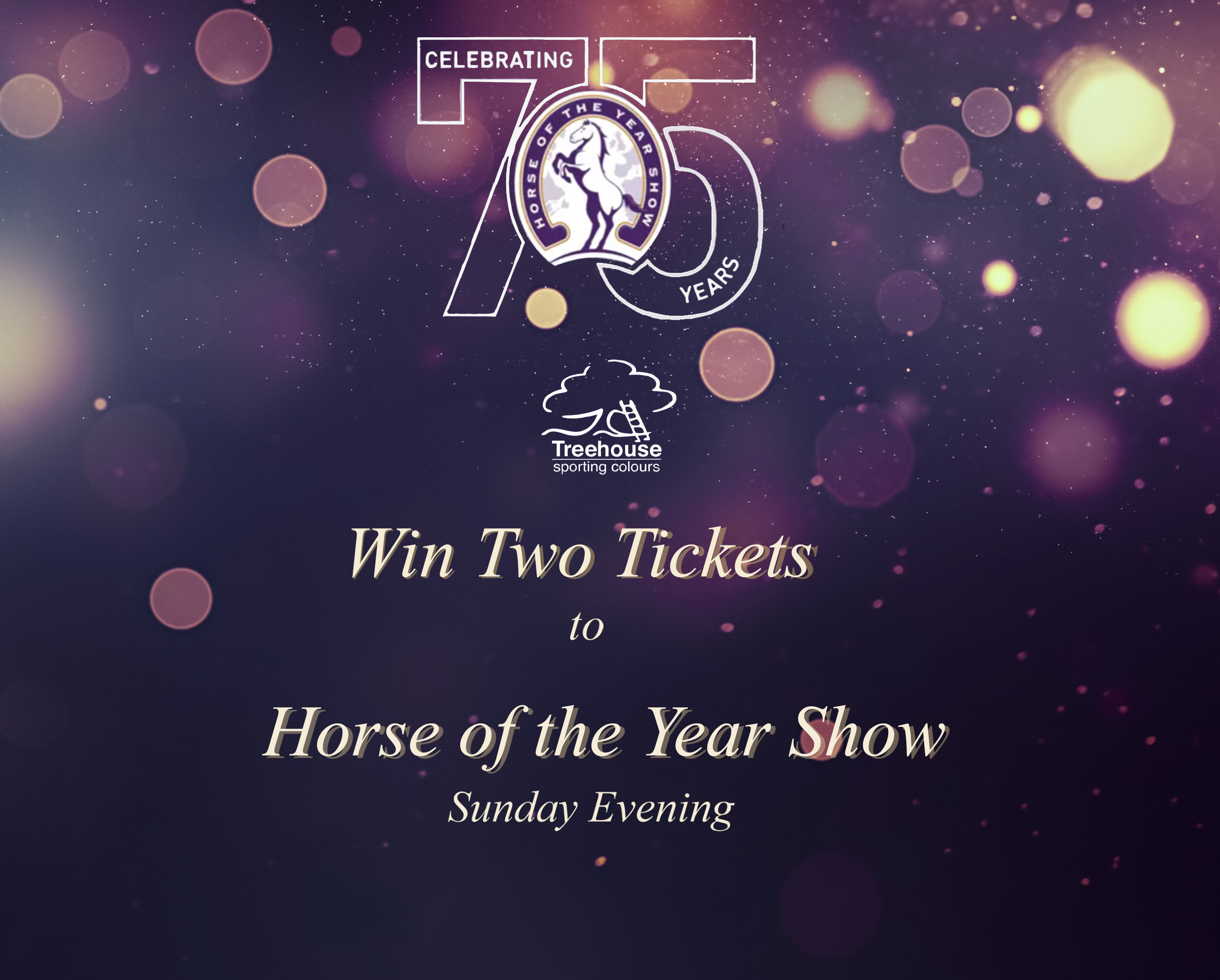 Win two tickets to Horse of the Year Show 2024 – Treehouse Sporting Colours